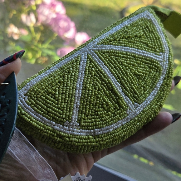 Made in India | Bags | Hand Beaded Lime Coin Purse Zipper Pouch Made In ...